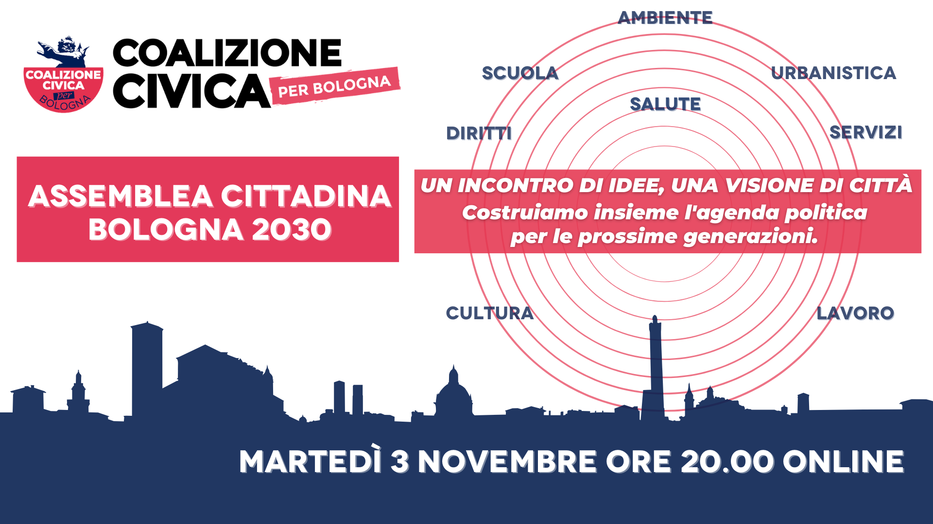 Assemblea cittadina Bologna 2030 (online) - Coalizione Civica per Bologna